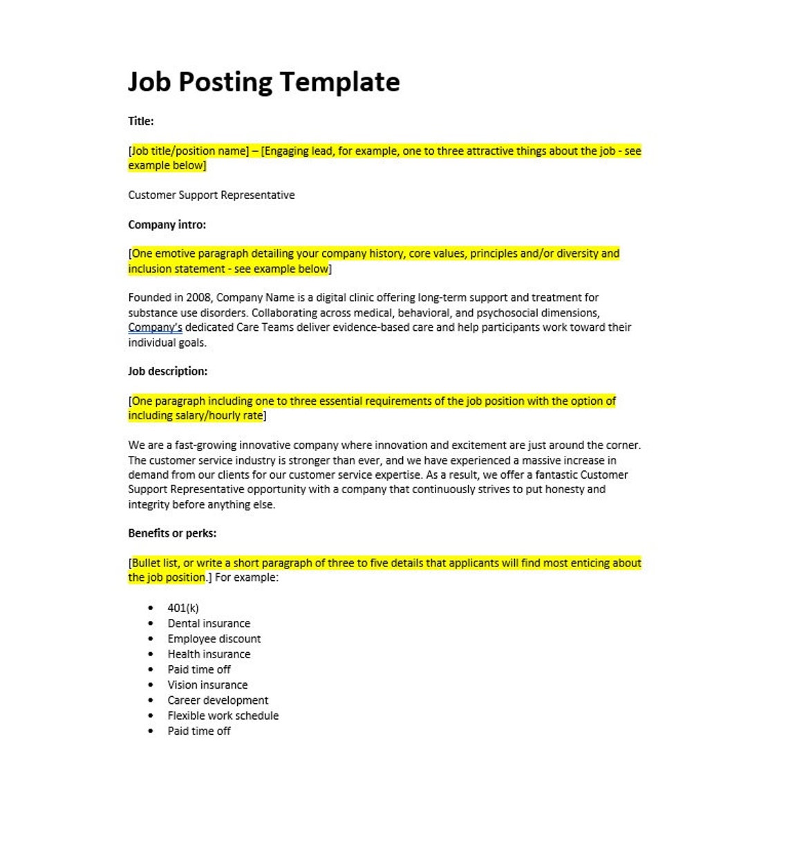 Job Posting, Job Posting Template, Job Posting Ad, Job Posting Ad ...