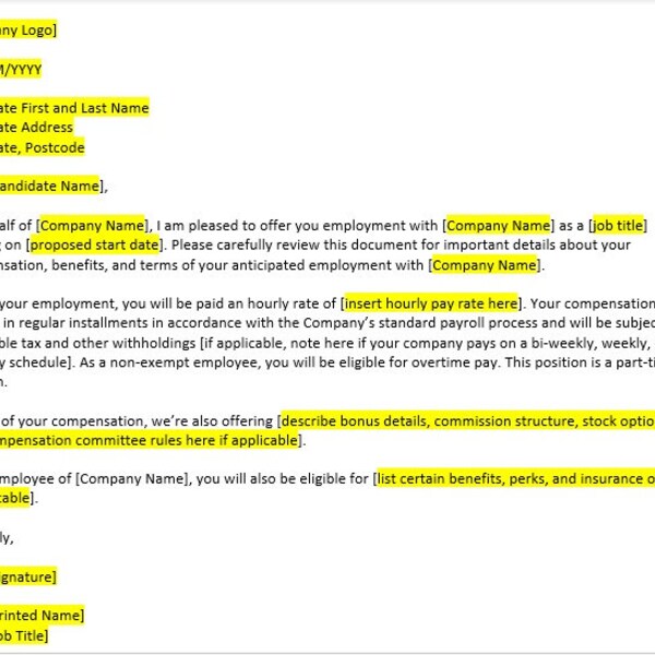 Fake Job Offer Letter - Etsy