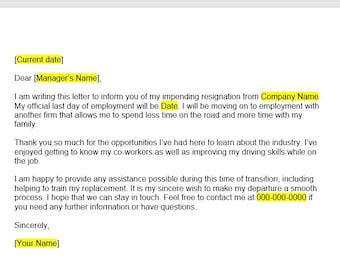 Letter of Resignation - Etsy Canada