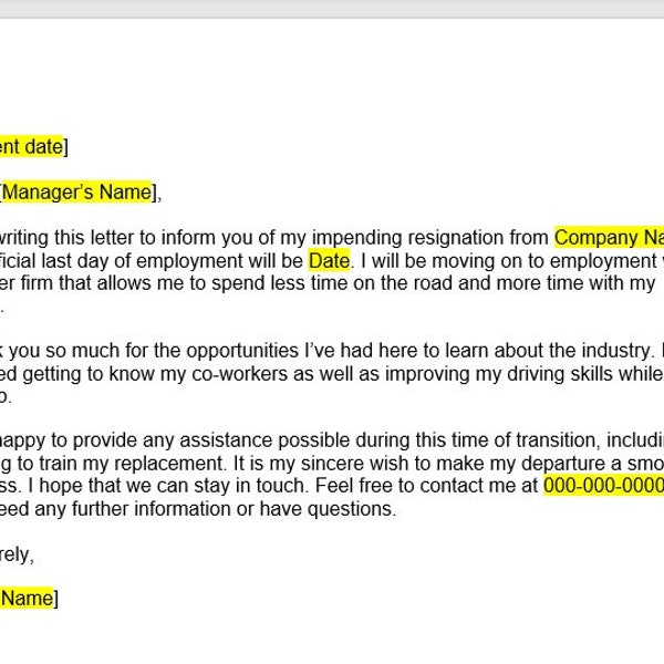 Resignation Letter - Etsy