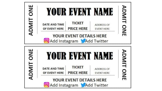 Editable Tickets Printable