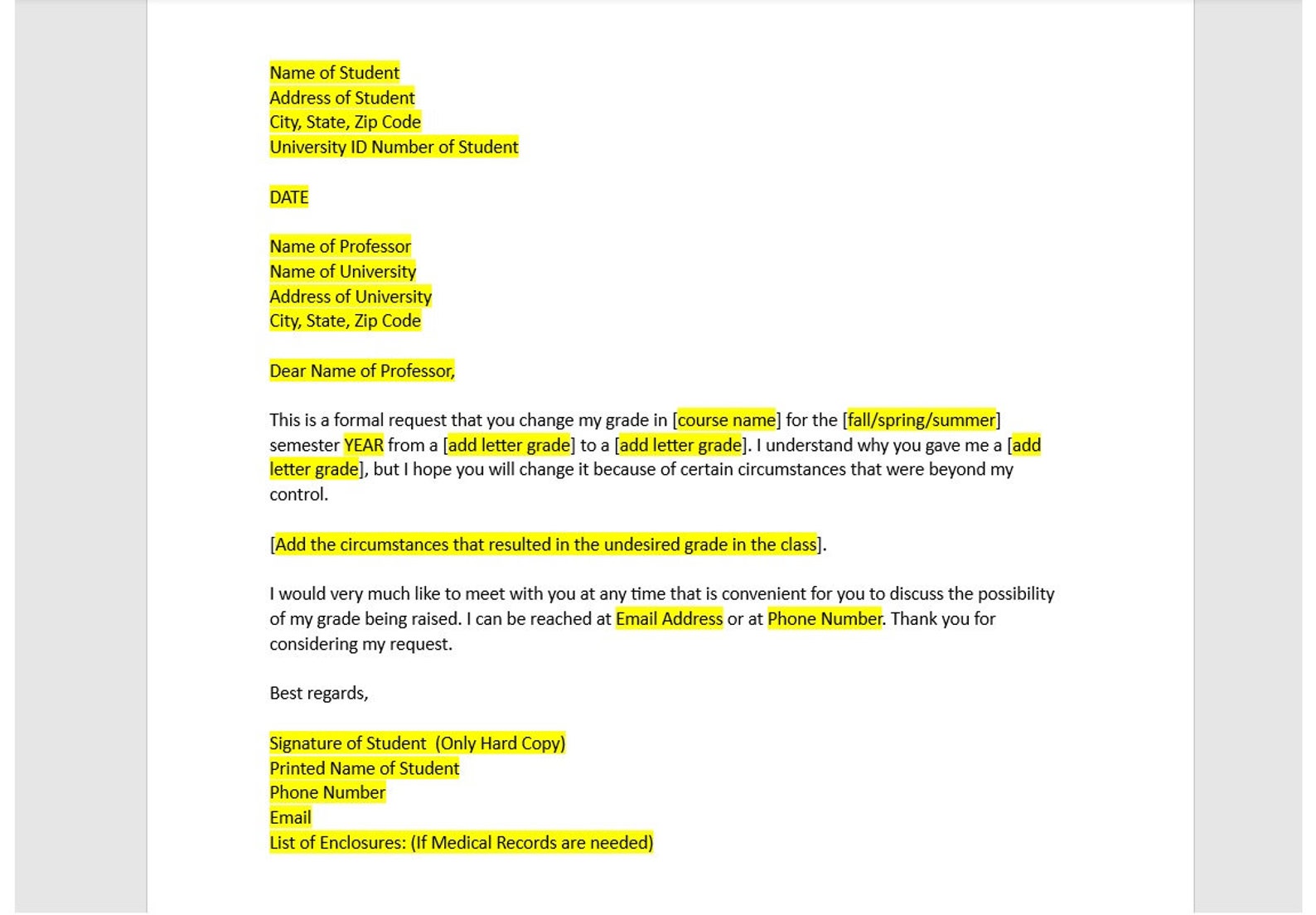 Student Grade Appeal Letter, Academic Appeal Letter, Grade Appeal ...