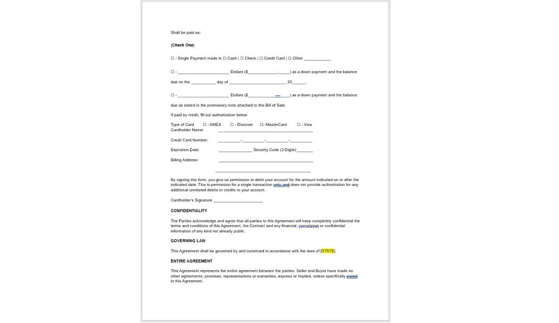 Editable Refrigerator Bill of Sale Template, Editable Bill of Sale ...