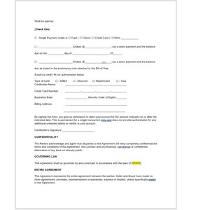 Editable Refrigerator Bill of Sale Template, Editable Bill of Sale ...