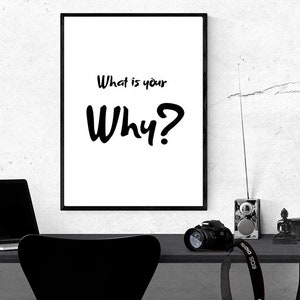 What is Your Why Quote, Daily Reminder, Motivational Wall Art, Life ...