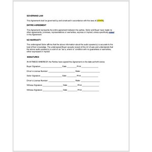 Editable Pool Table Bill of Sale Template, Editable Bill of Sale, Bill ...