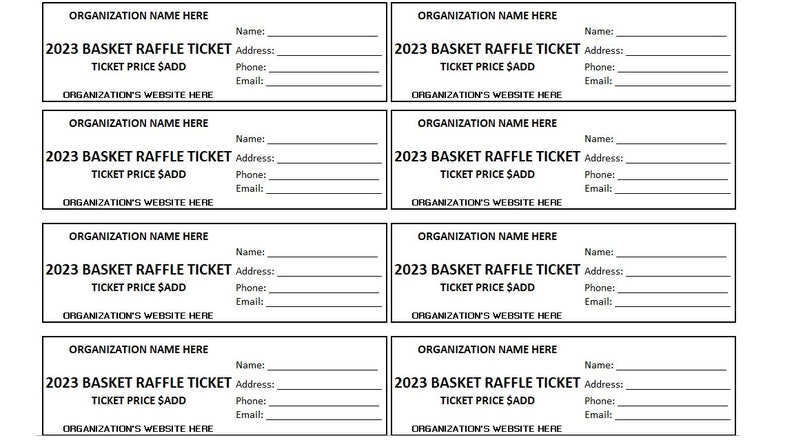 Editable Basket Raffle Ticket, Basket Raffle, Enter to Win Printable ...
