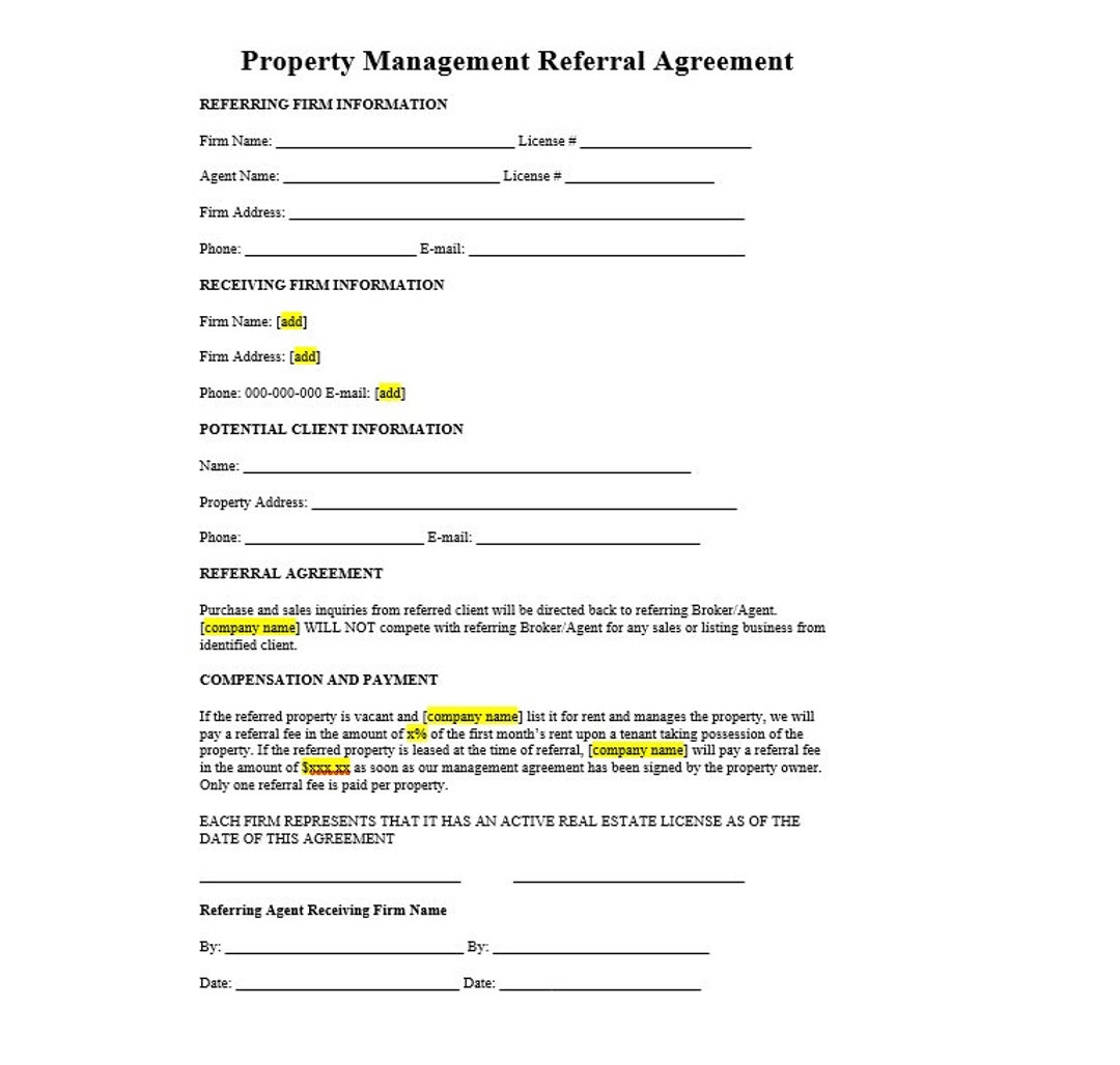 Property Management Form Letters