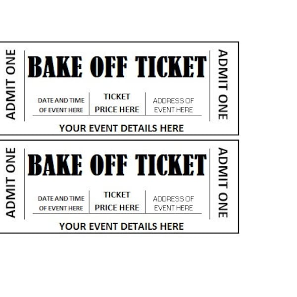 Bake off Template - Etsy