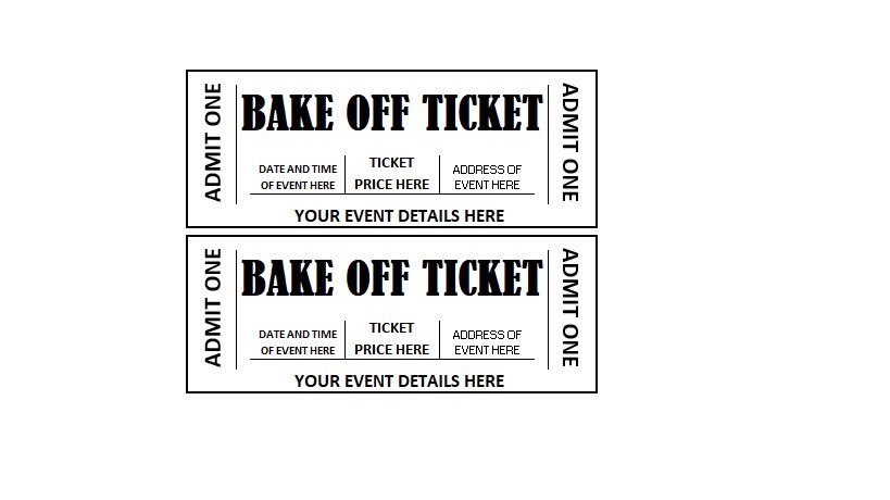 Editable Bake off Event Ticket, Bake off Ticket Printables, Editable ...