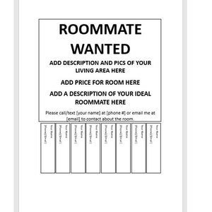 Roommate Flyer - Etsy