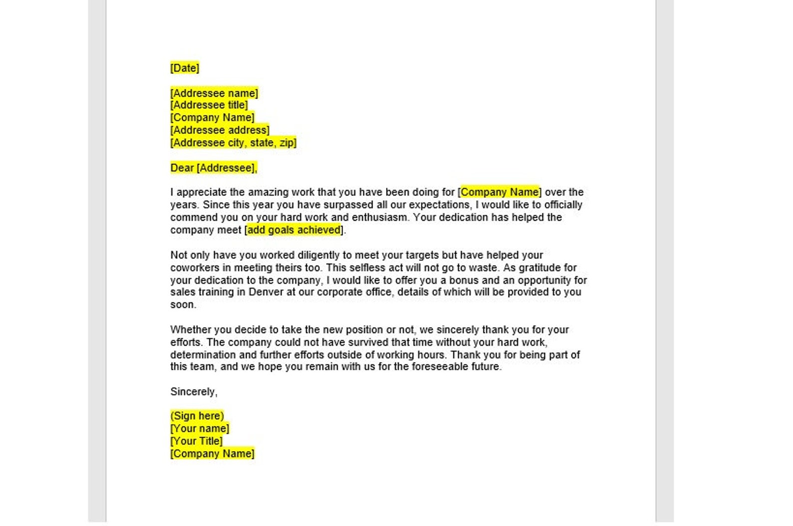 Commendation Letter Template, Commendation Letter, Commendation ...