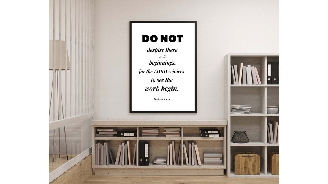 Do Not Despise Small Beginnings, Spiritual Print, Bible Verse Art ...