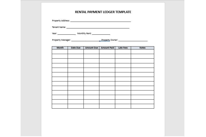 Monthly Rental Ledger Template, Rent Ledger, Rent Ledger Template, Rent ...