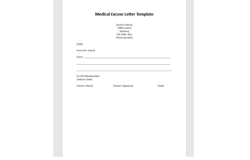 Editable Doctor Excuse Template, Doctor Excuse Note, Doctors Note for ...