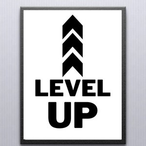 Level up Print,gamer Wall Art,gaming Print,video Game Decor,printable ...