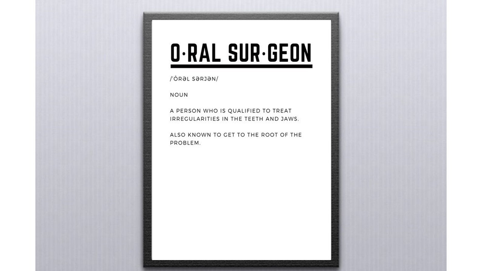 Oral Surgeon Definition Print, Oral Surgeon Student Gift, Oral Surgeon ...