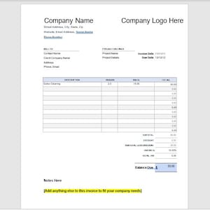 Invoice Template for Pressure Washing - Etsy