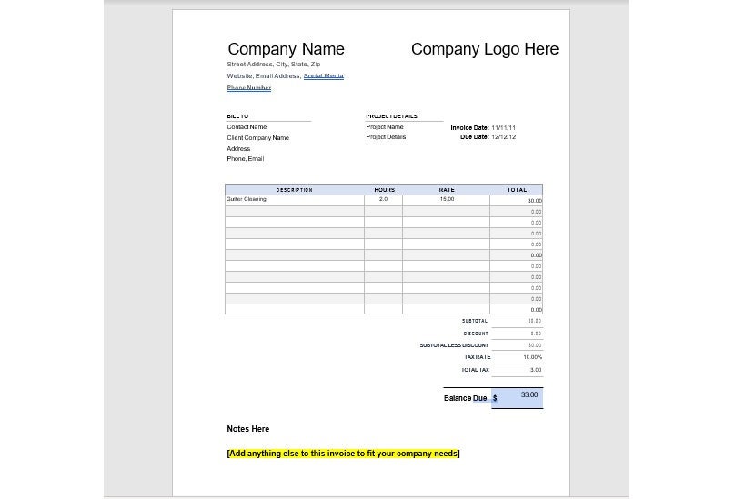 Pressure Washing Invoice Template, Pressure Washer Invoice Template ...
