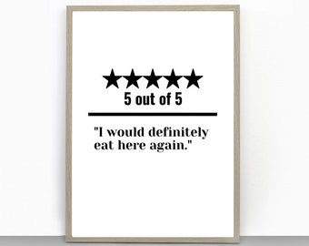 Cant Cook Wont Cook Minimal Typography Kitchen Print Framed - Etsy