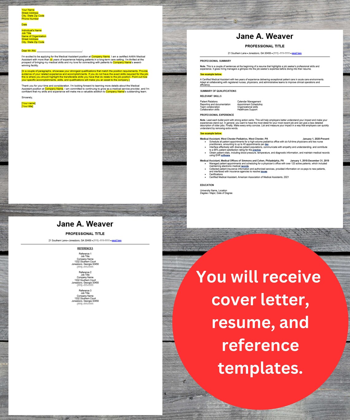 Medical Assistant Resume Template Word Modern Resume and - Etsy