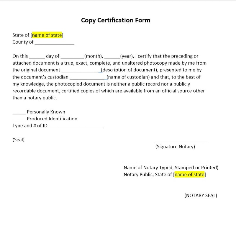 Simple Notary Acknowledgement - Etsy