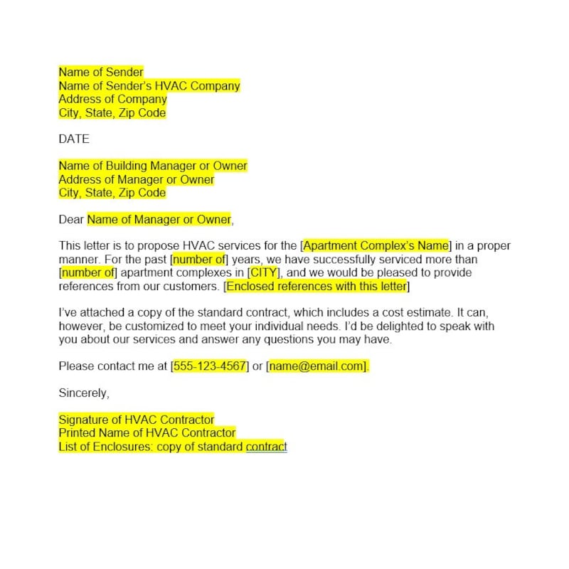 Hvac Proposal Template - Etsy