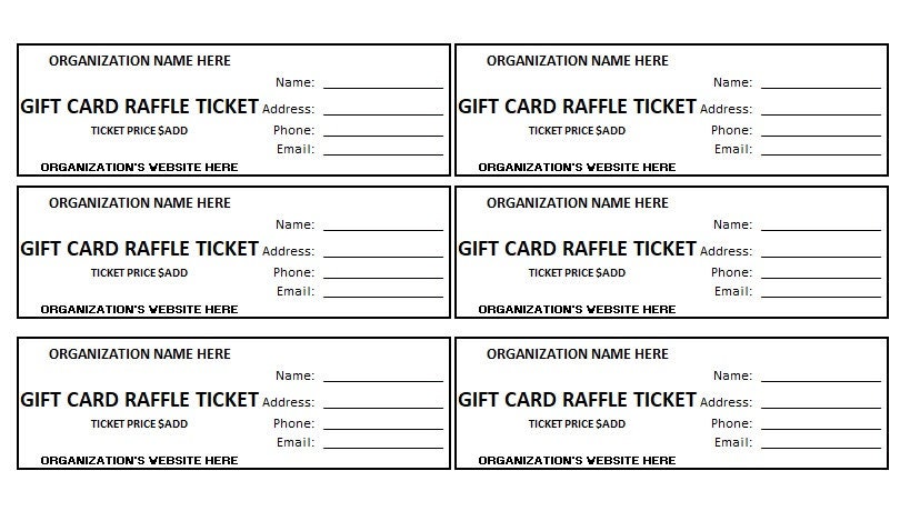 Editable Gift Card Raffle Ticket, Gift Card Raffle, Enter to Win ...