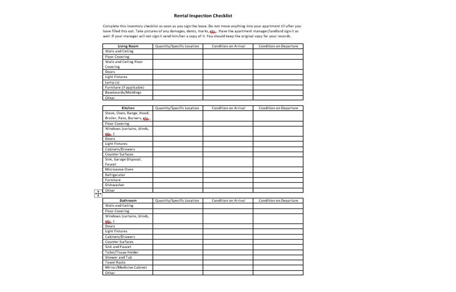 Rental Inspection Checklist, Rental Checklist, Inspection Checklist ...