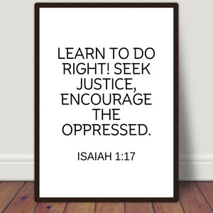 Learn to Do Right.., Isaiah 1:17, Religion Print, Spiritual Print ...