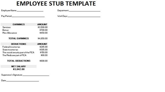 Simple Paycheck Stub