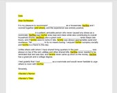 Housemate Reference Letter Template Housemate Reference - Etsy