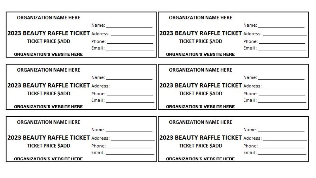 Editable Beauty Raffle Ticket, Beauty Raffle, Enter to Win Printable ...