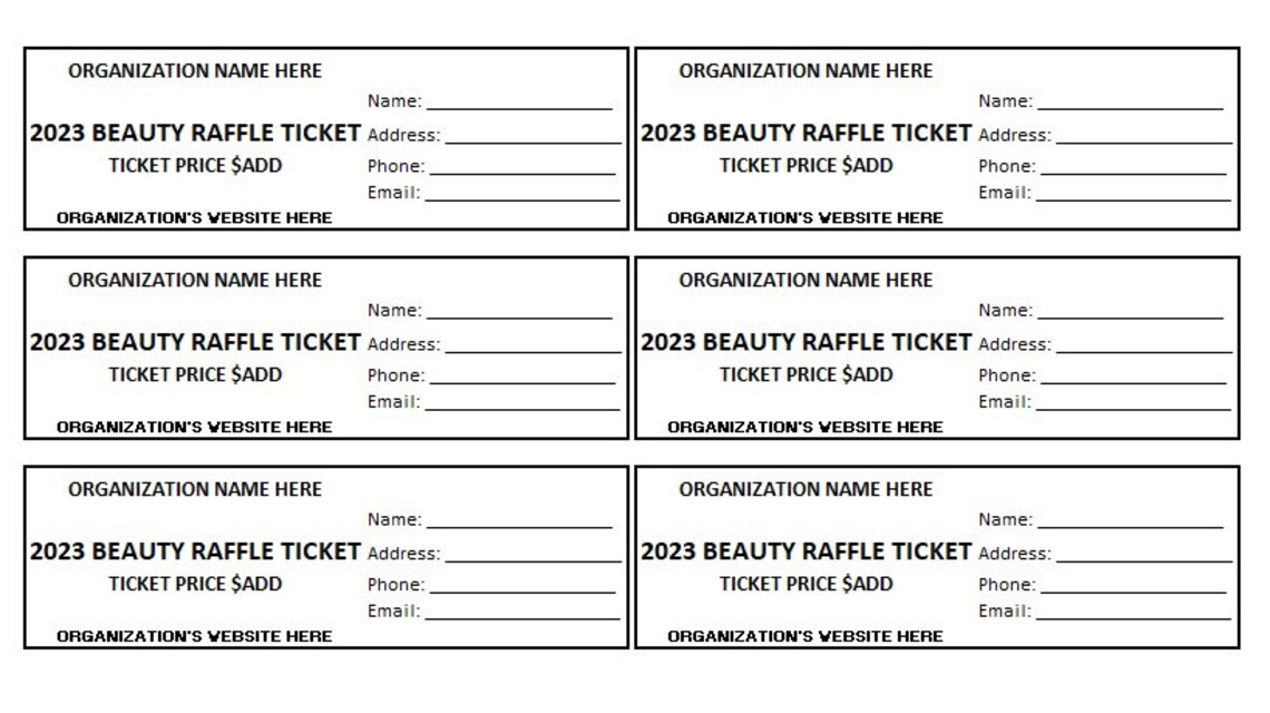 Editable Beauty Raffle Ticket, Beauty Raffle, Enter to Win Printable ...
