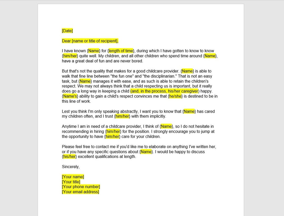 Character Reference For Childcare Template Character Reference For Character Reference For Childcare Template Character Reference For