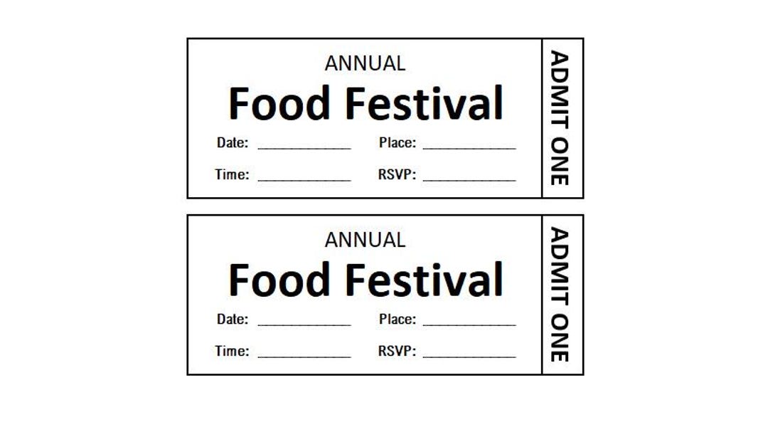 Editable Food Festival Ticket, Food Festival Printables, Editable Food ...