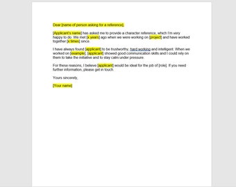 Court Character Reference Letter for Dui - Etsy