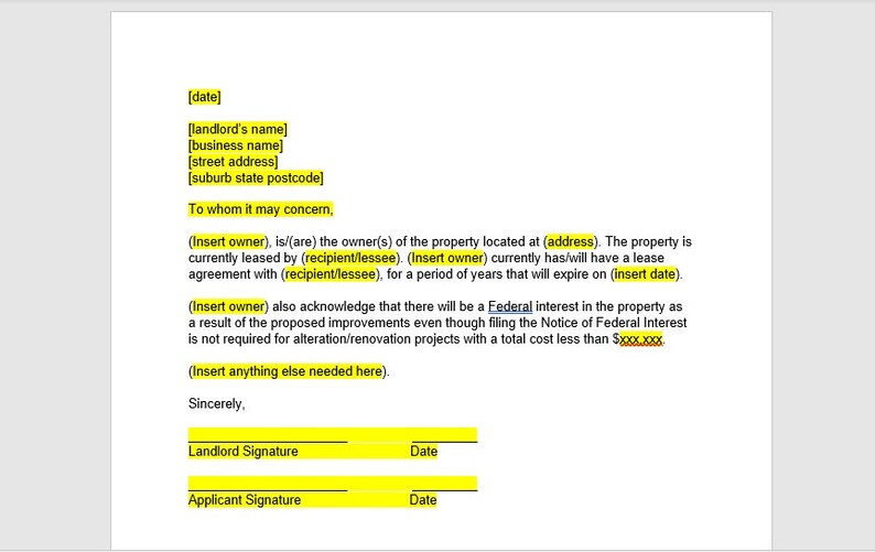 Landlord Letter of Consent, Landlord Letter of Consent Template, Letter ...