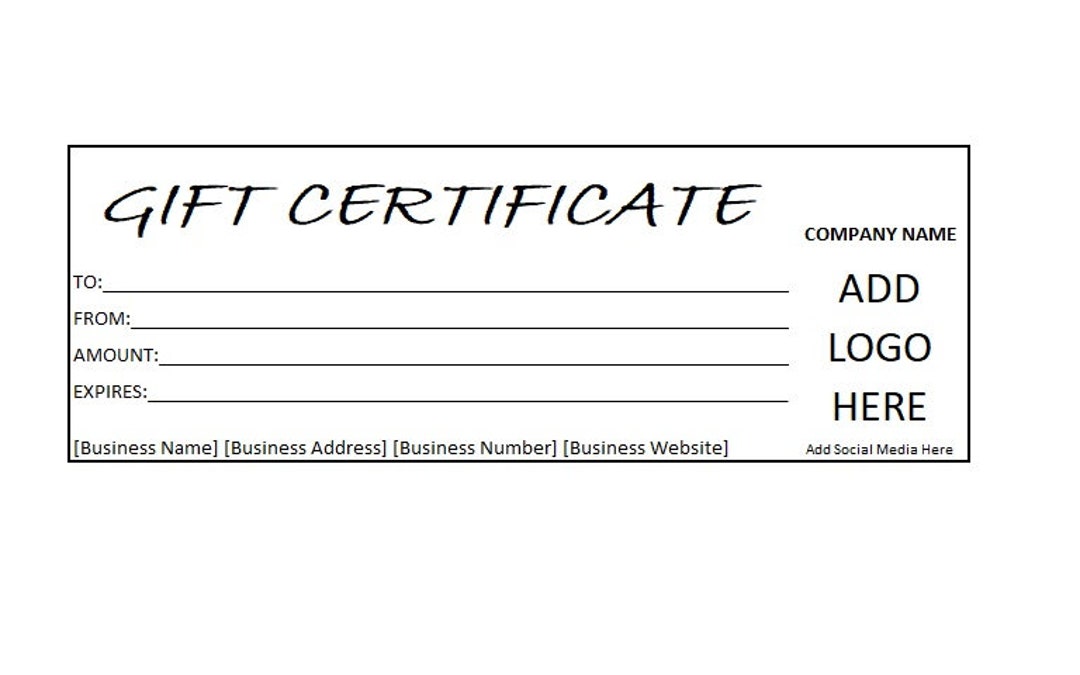 Editable Gift Certificate Template, Minimalist Certificate, DIY Gift ...