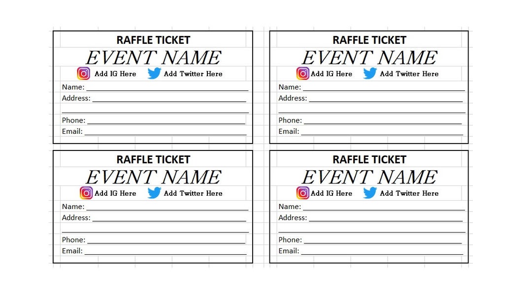 Printable Raffle Ticket, Enter to Win Printable Ticket, Printable ...