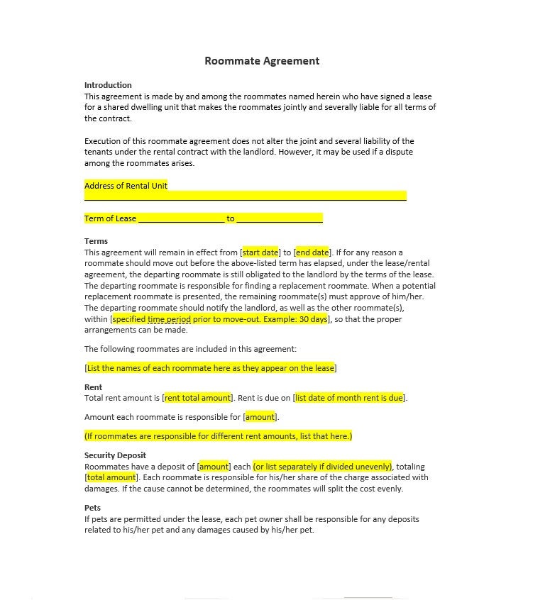 How To Make A Roommate Agreement