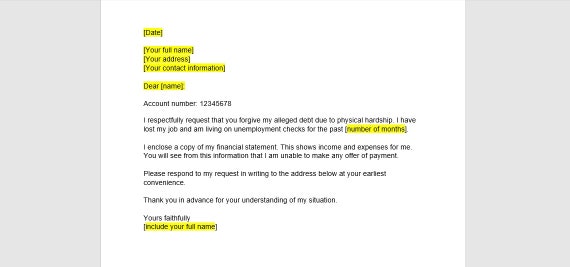 Forgiveness Letter Fill