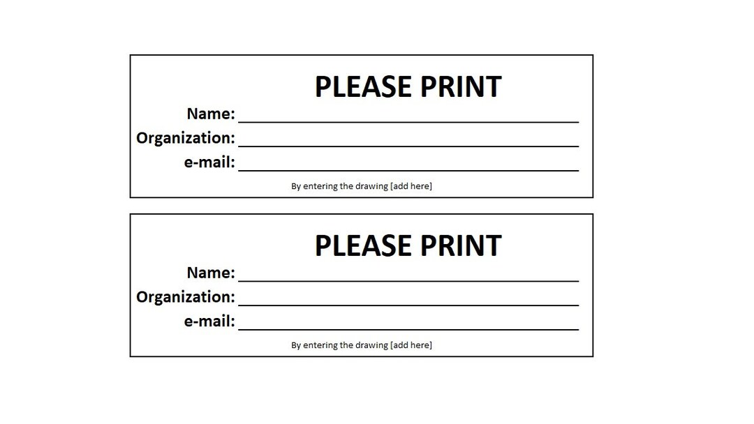 Editable Raffle Entry Form Ticket, Entry Form Printable Ticket ...
