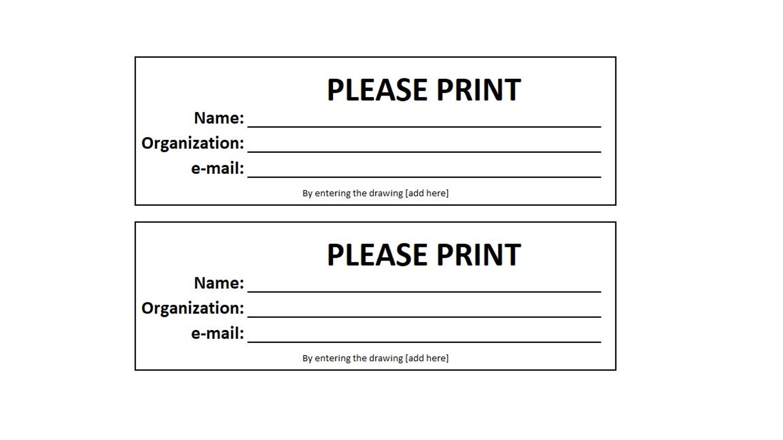 Editable Raffle Entry Form Ticket, Entry Form Printable Ticket ...