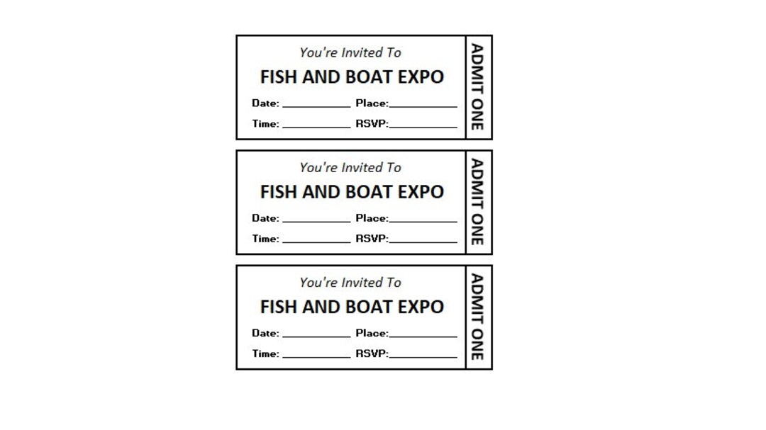 Editable Fishing and Boat Expo, Editable Event Ticket, Ticket ...