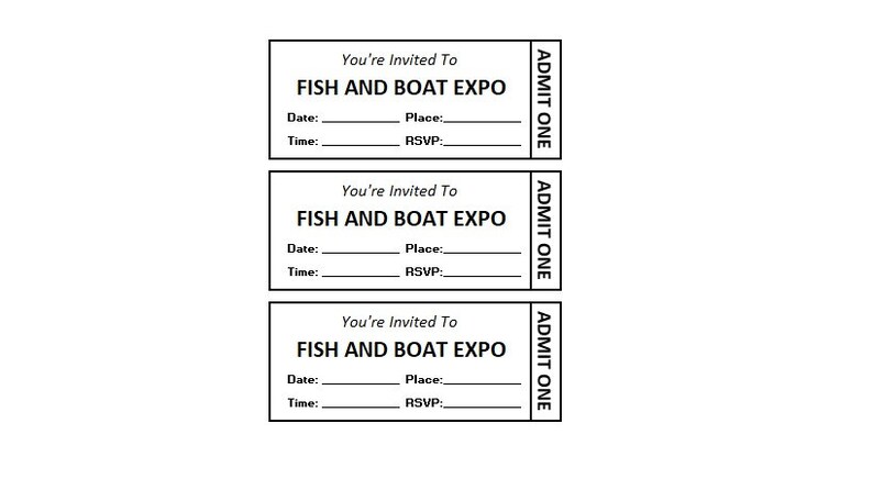 Editable Fishing and Boat Expo, Editable Event Ticket, Ticket ...