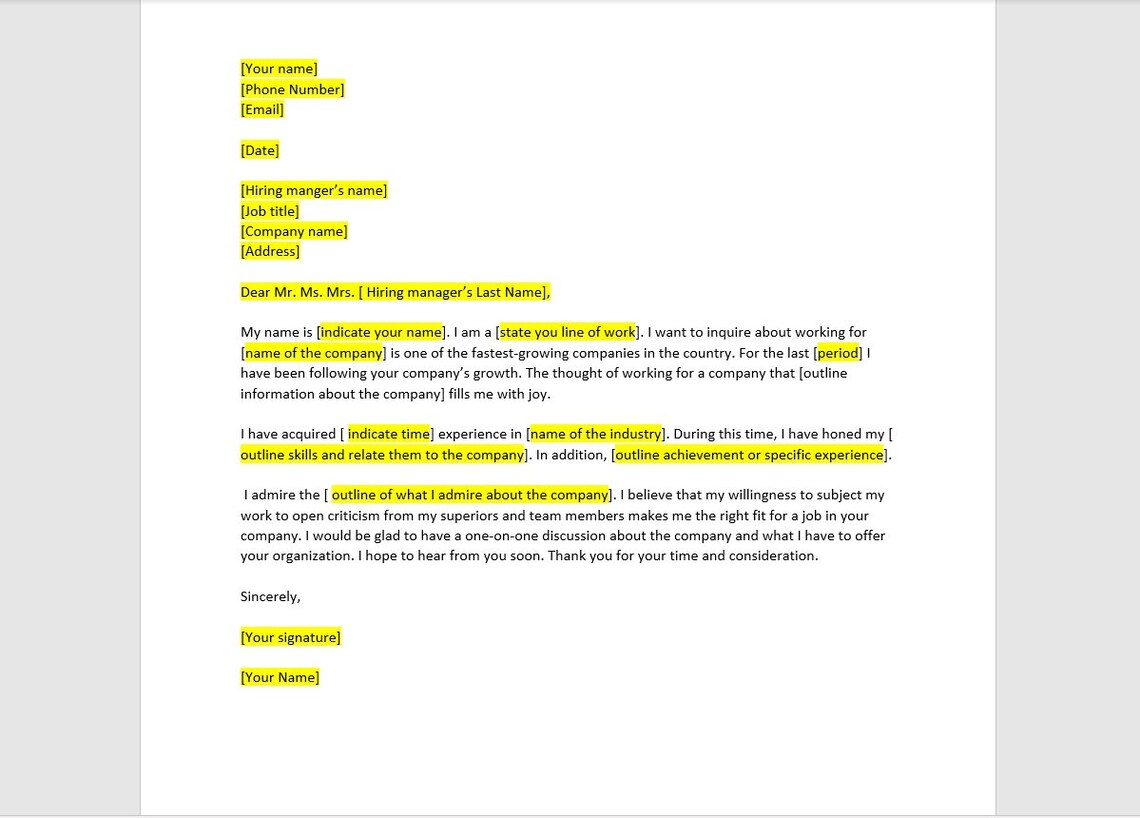 Letter of Interest Template, Letter of Interest, Letter of Interest ...