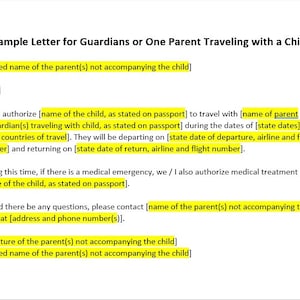 Guardianship Letter - Etsy