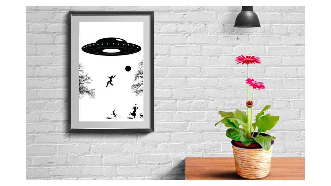 Silhouette UFO Art Printable UFO Print Art Ufo Alien Ufo - Etsy