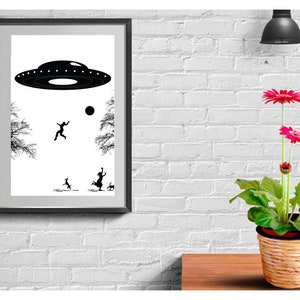 Silhouette UFO Art Printable, UFO Print Art, Ufo Alien, Ufo Print, UFO ...
